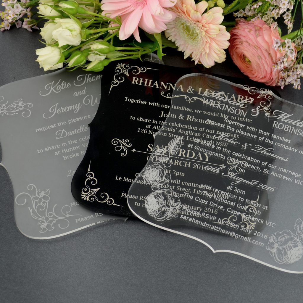 Frosted Acrylic Wedding Invitation - Acrylic Wedding